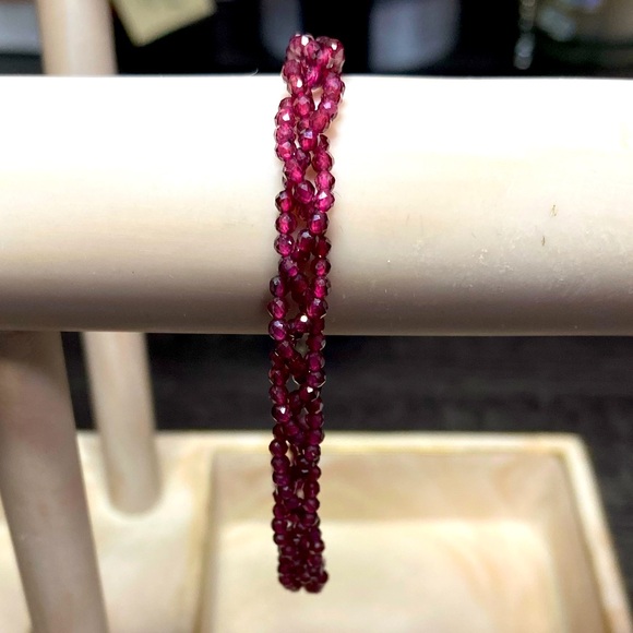 Jewelry | Braided Ruby Beaded Bracelet | Poshmark